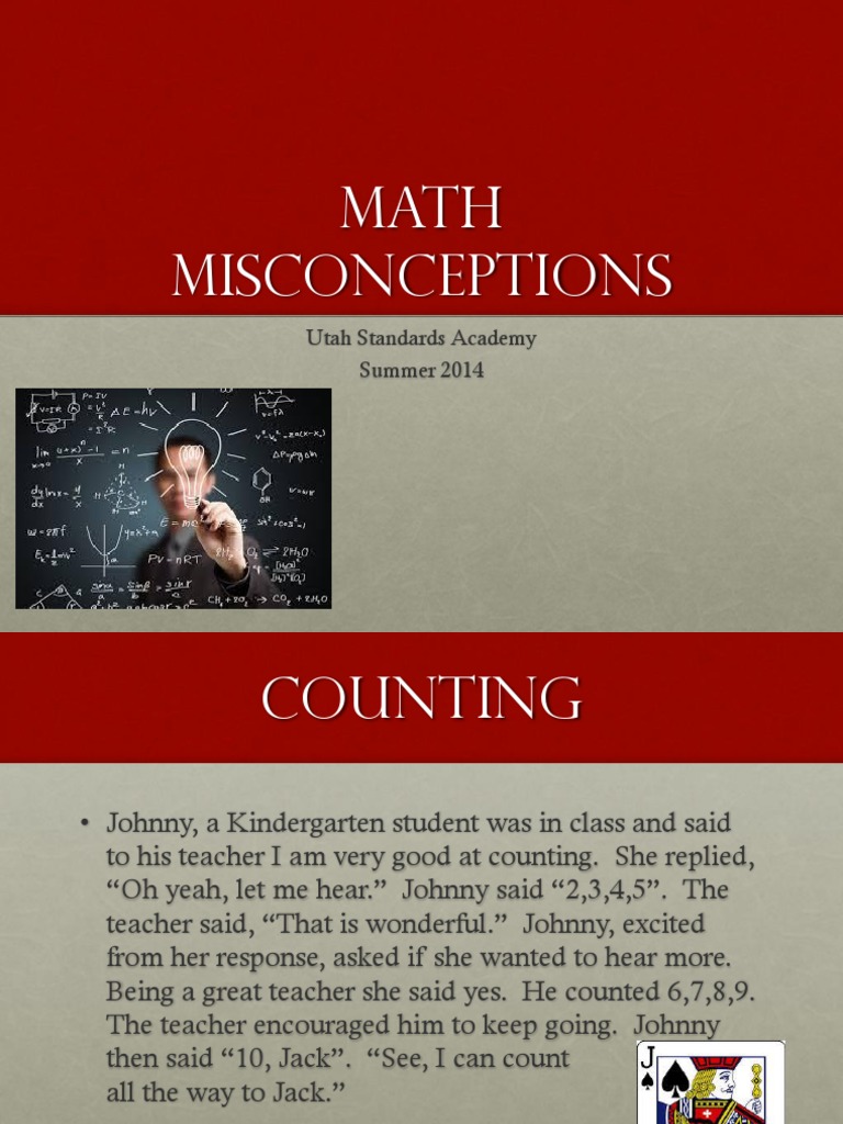 Math Misconceptions: Utah Standards Academy Summer 2014 | PDF ...