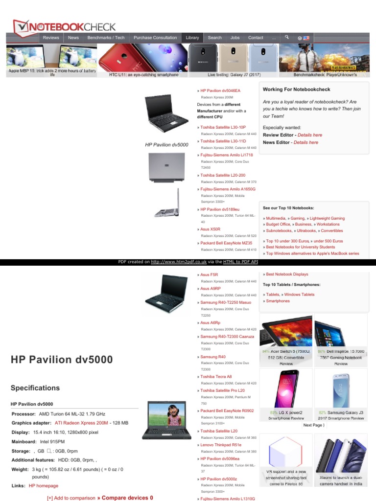 HP Pavilion Dv5000 1657 | PDF | Advanced Micro Devices | Laptop