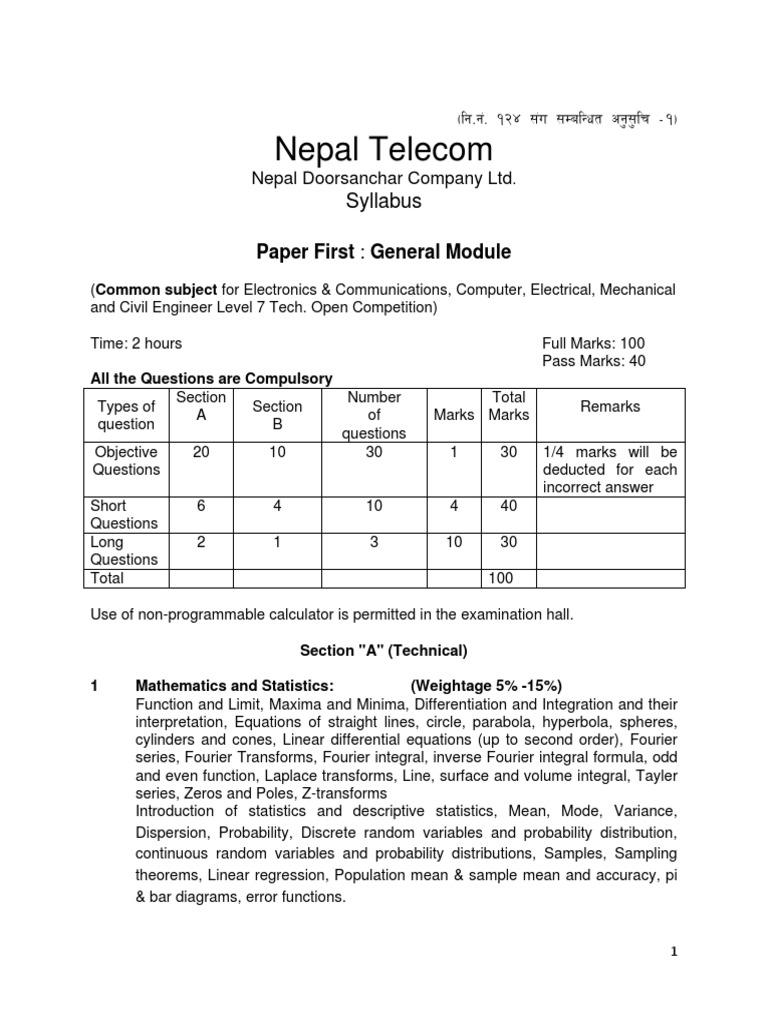 NTC Syllabus 1st Paper Level 7 | PDF | Mosfet | Bipolar Junction Transistor