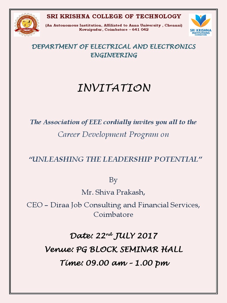 Invitation Career Development Program