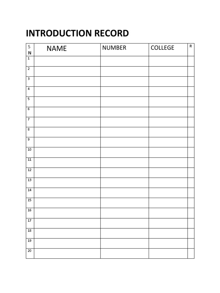 College Student Introduction Record | PDF