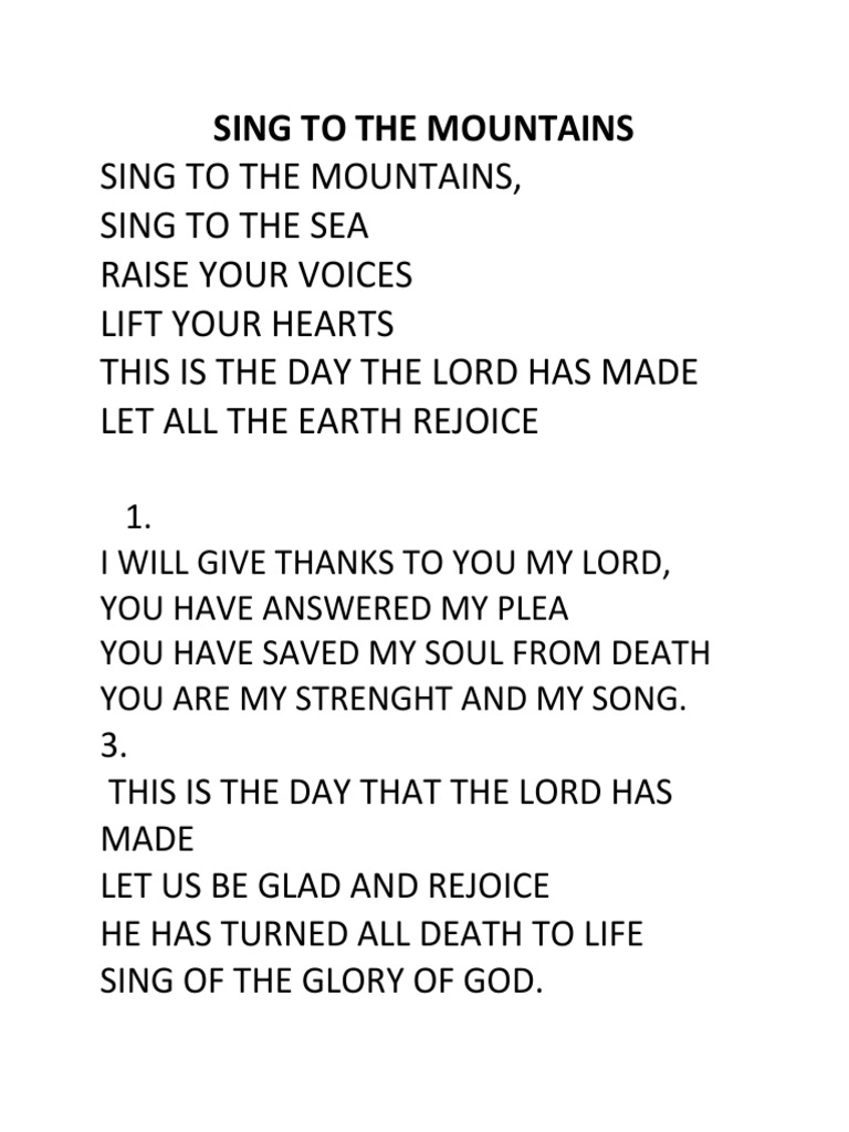 Sing To The Mountains | PDF | Art