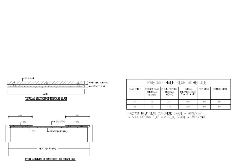 Precast Half Slab Detail | PDF