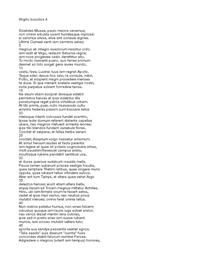 Bucolica 4 | PDF
