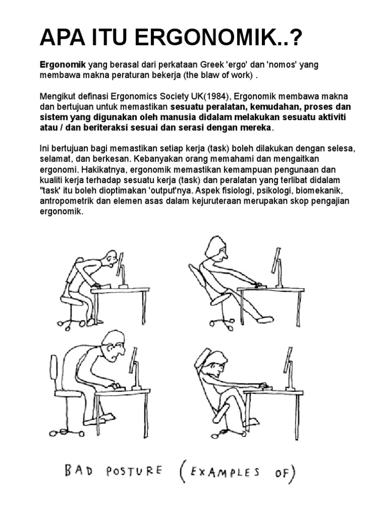 Definisi dan Prinsip Ergonomik | PDF