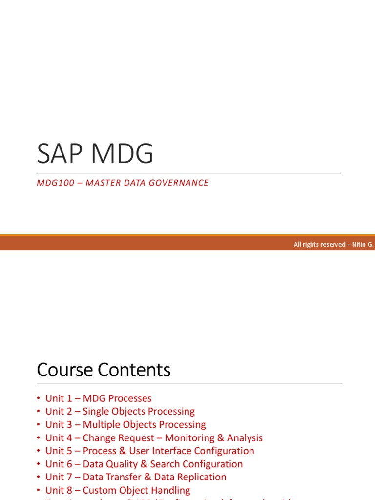 Master Data Governance with SAP: An Overview of MDG Processes ...