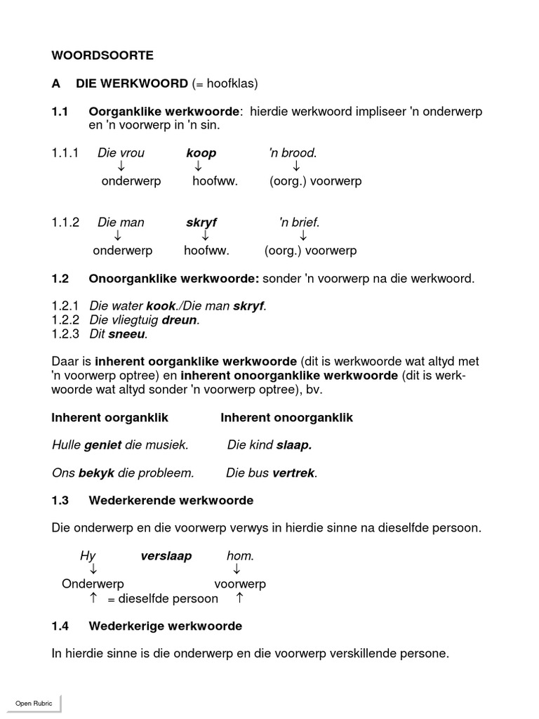 Woordsoorte Oorsig | PDF