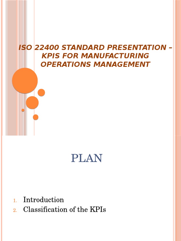 ISO 22400 Standard Presentation - KPIs | Performance Indicator | Warehouse