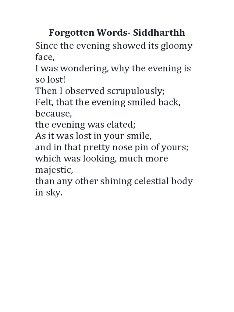 Forgotten Words | PDF | Poetry