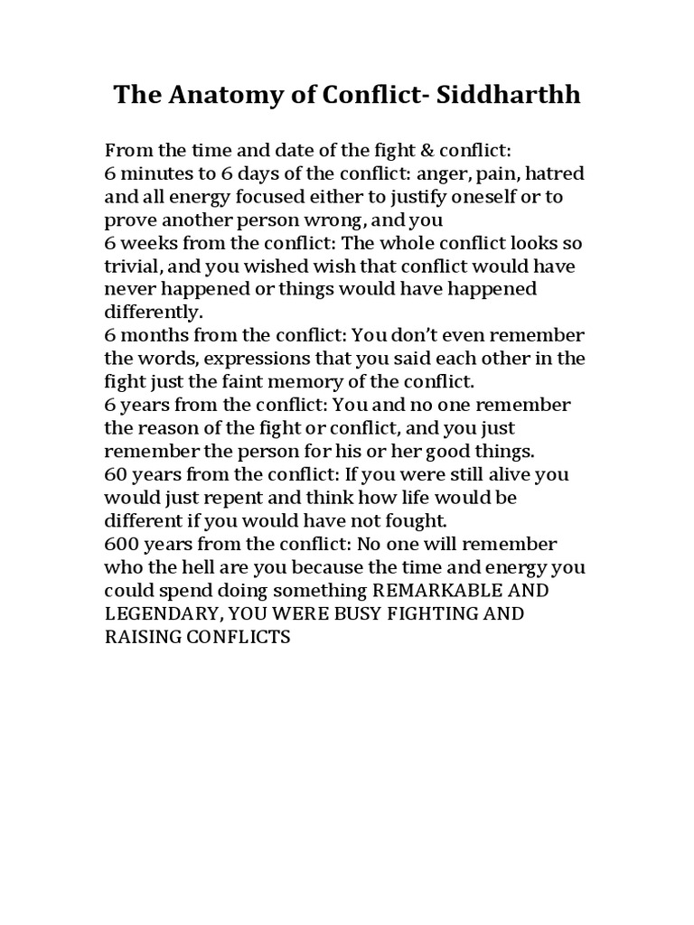 The Anatomy of Conflict | PDF