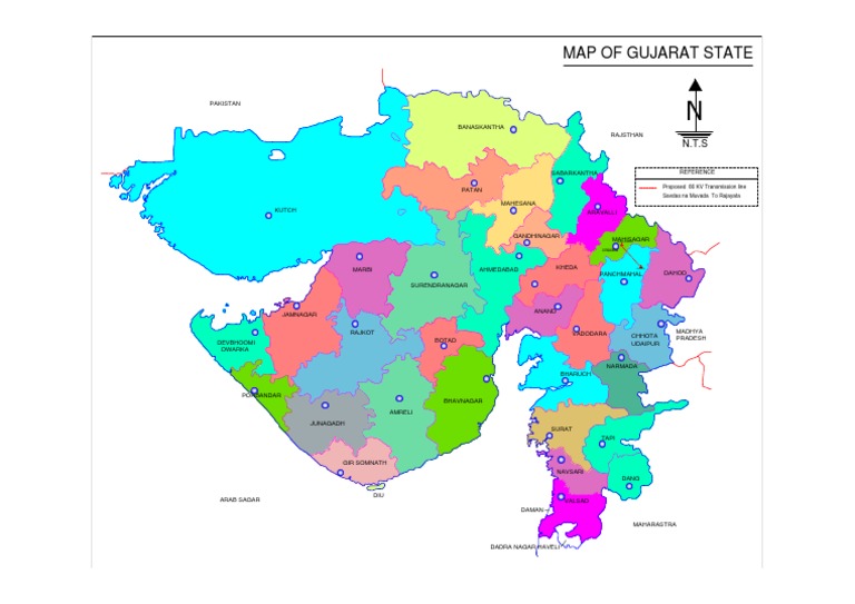 Gujarat Transmission Line Map | PDF | Gujarat