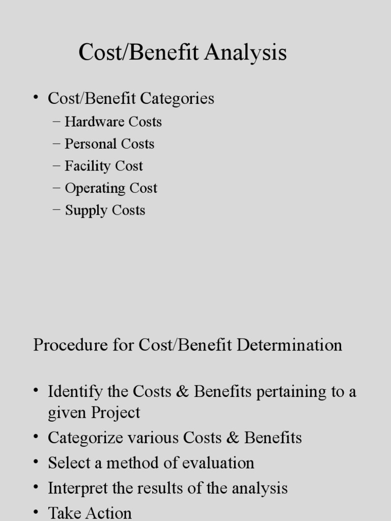 Chapter 8 Cost Benefit Analysis | PDF