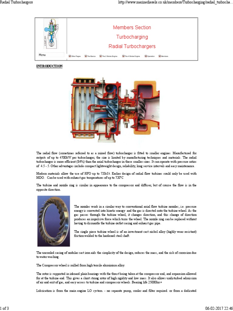 Radial TC | PDF | Turbine | Turbocharger