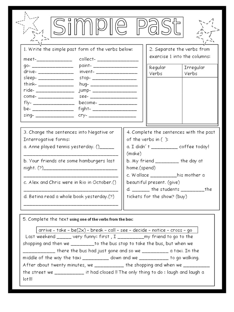 past-simple-exercises-for-revision-doc-syntactic-relationships