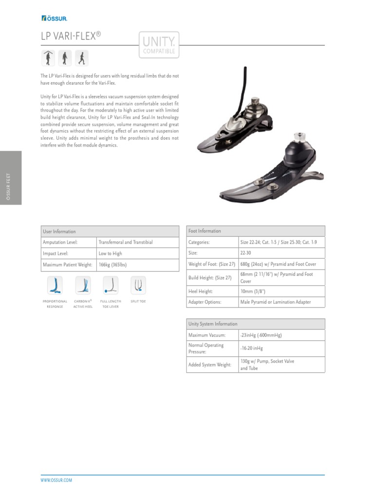LP Variflex Catalog Page | PDF | Prosthesis | Equipment