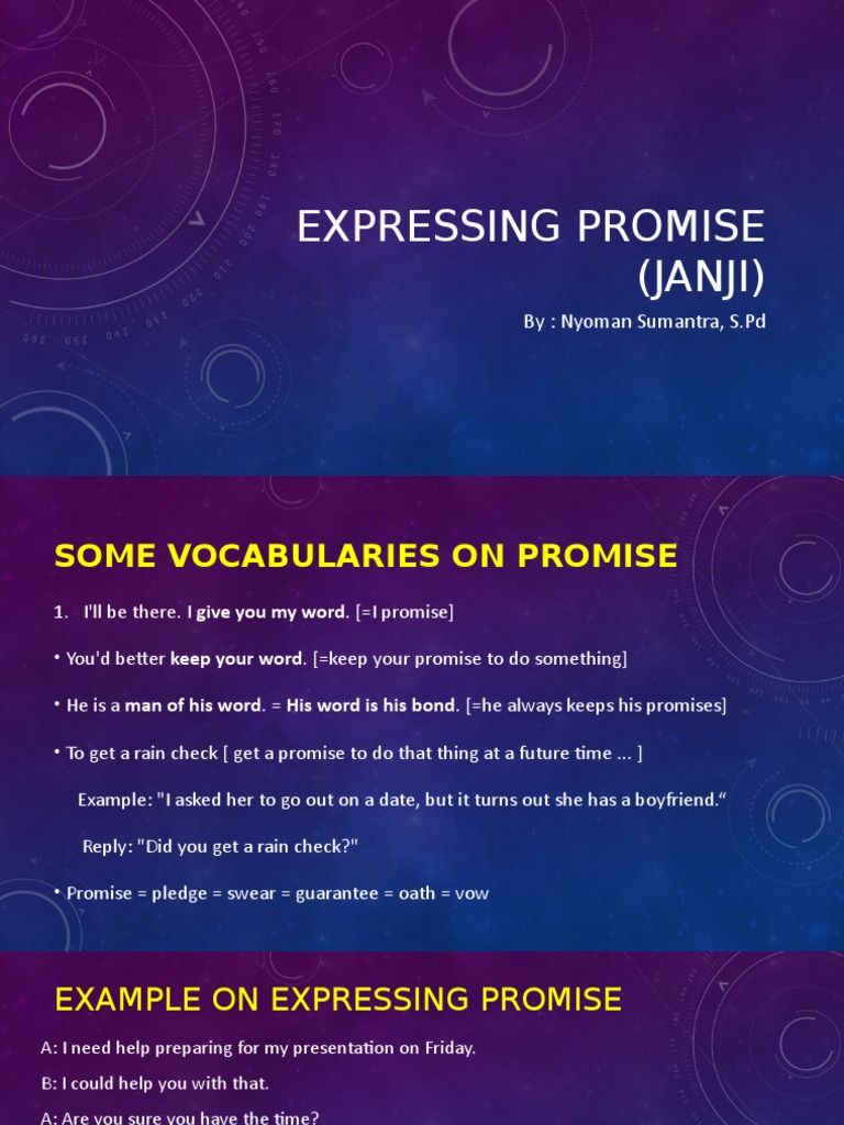 Expressing Promise (Janji) : By: Nyoman Sumantra, S.PD | PDF