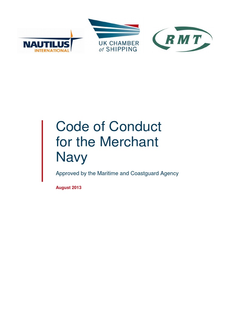 Merchant Navy Code of Conduct Guidelines | PDF | Sailor | Ships