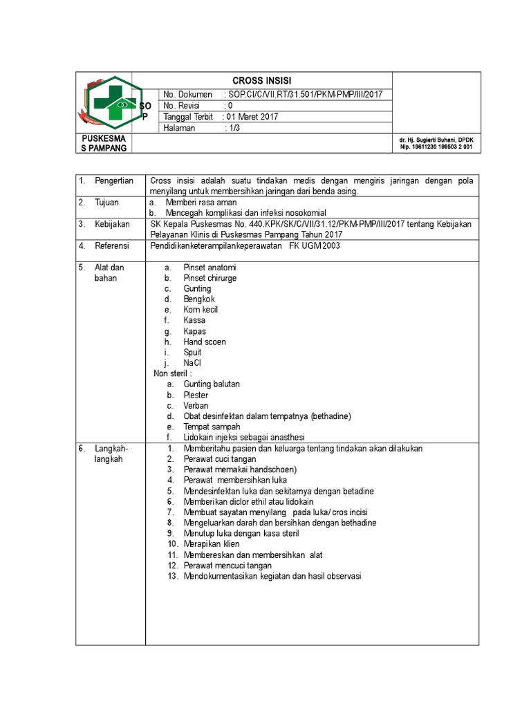 Sop Cross Insisi | PDF