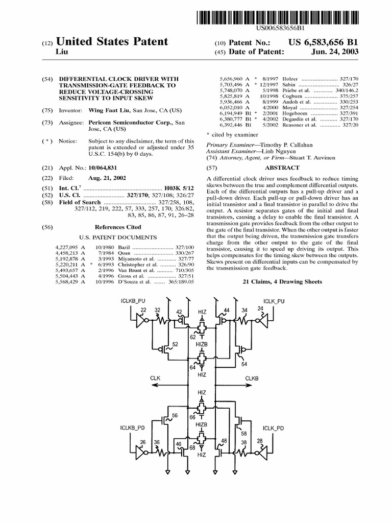 United States Patent (10) Patent N0.2 US 6,583,656 B1 | PDF | Field ...