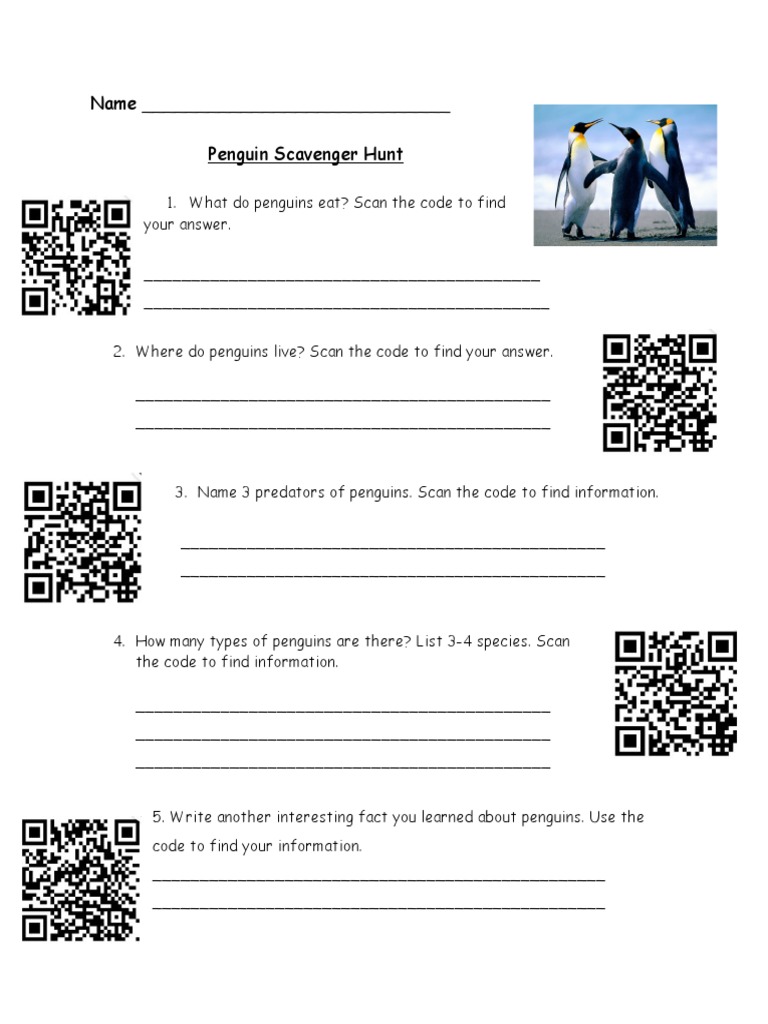 Penguin Scavenger Hunt | PDF