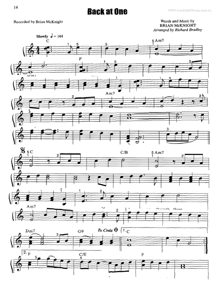 Back at One Partitura