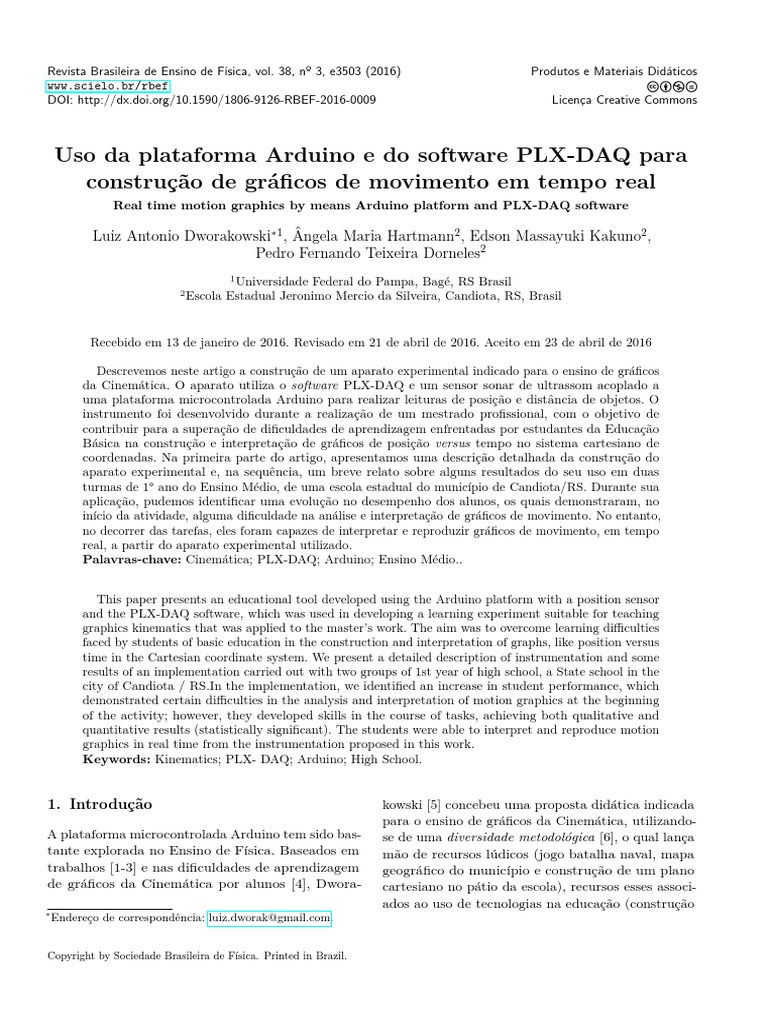 Uso Da Plataforma Arduino e Do Software PLX-DAQ para Construção de ...