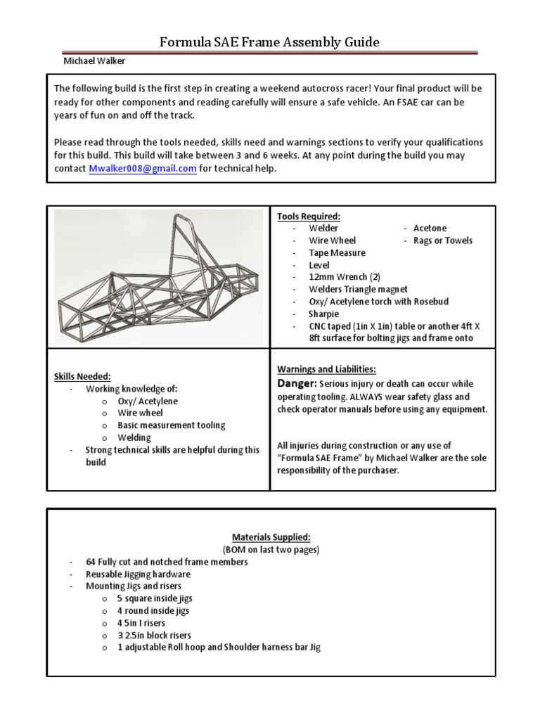 Formula SAE Frame Assembly Guide | PDF | Welding | Construction