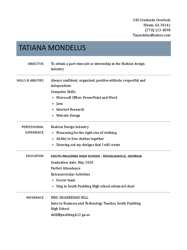 Resume Template Ex | PDF