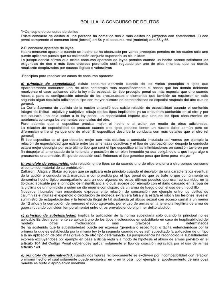 Concurso de Delitos | PDF | Castigos | Derecho penal