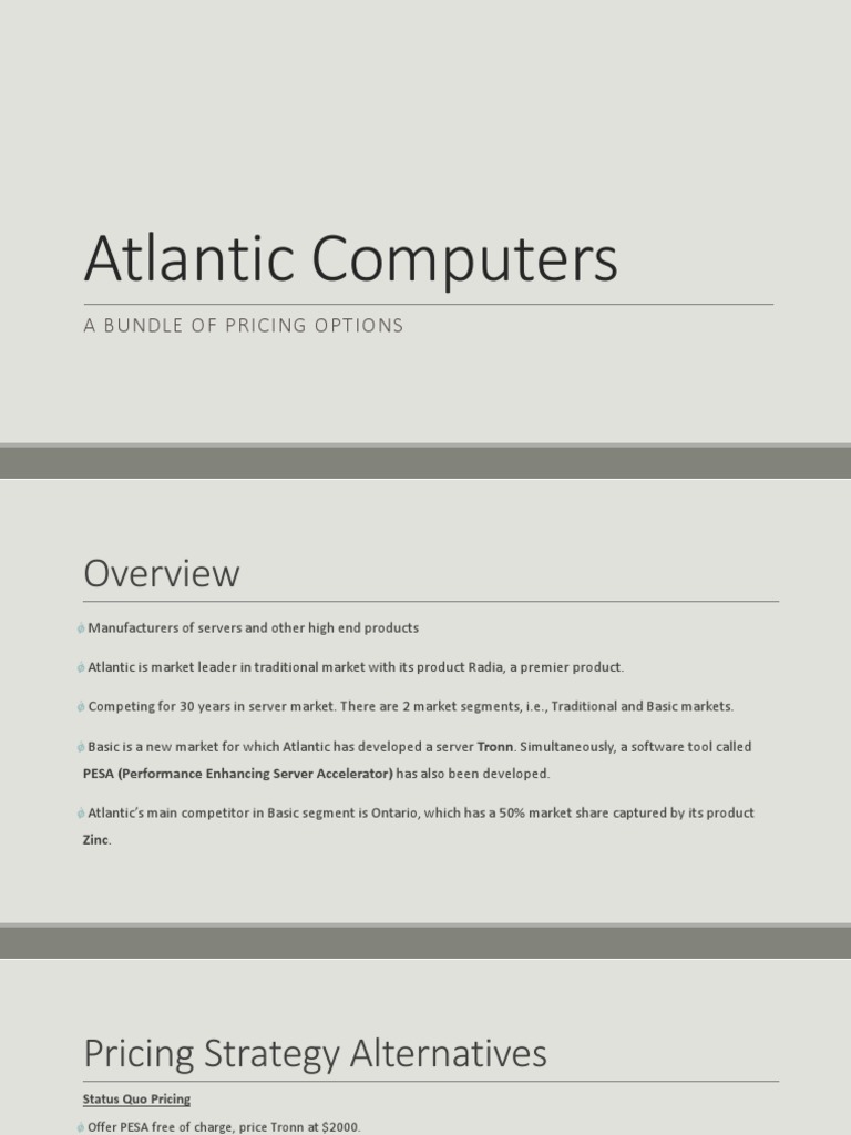 Atlantic Computers: A Bundle of Pricing Options | PDF