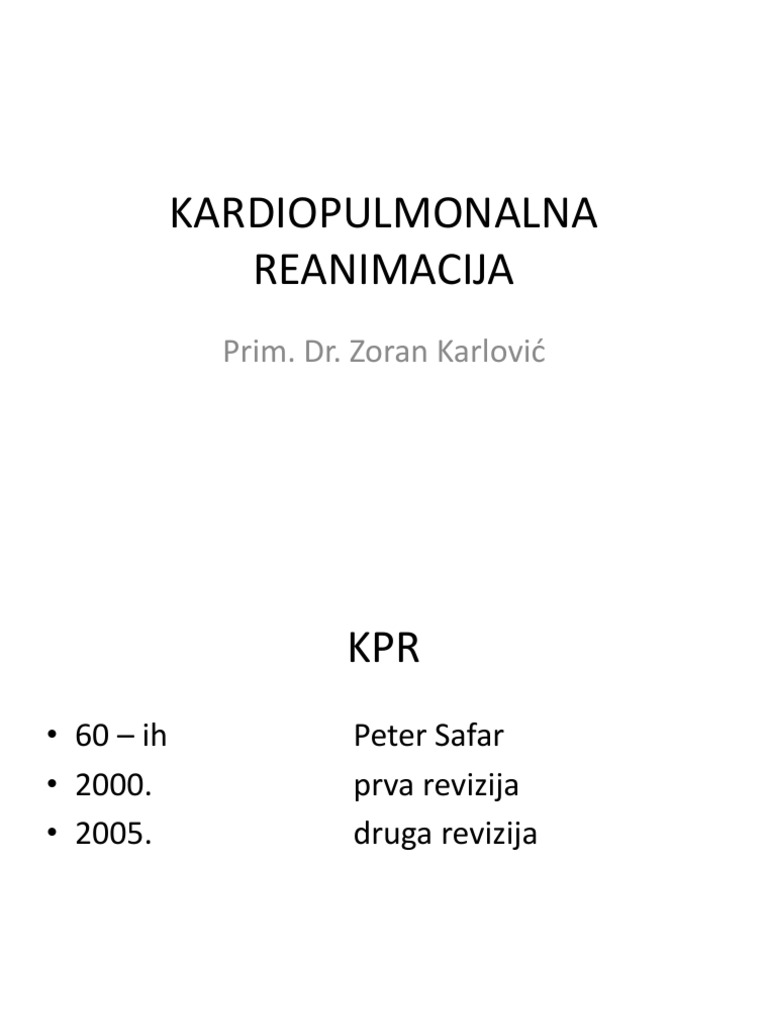 Kardiopulmonalna Reanimacija | PDF