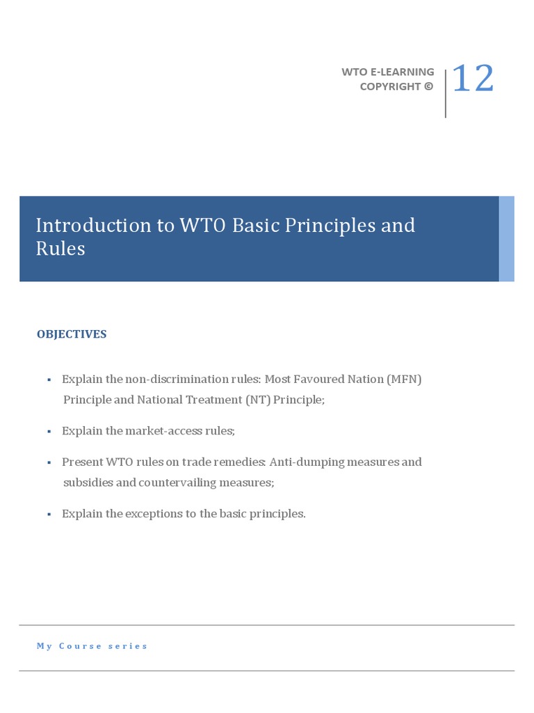 Wto | PDF | World Trade Organization | Most Favoured Nation