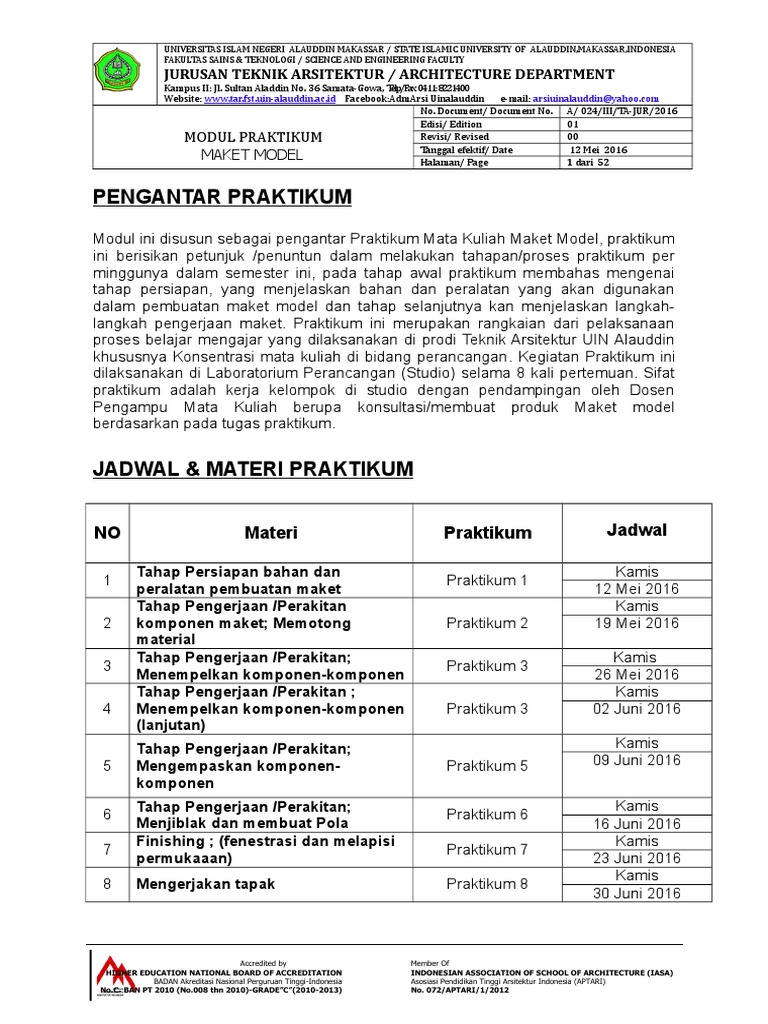MODUL Maket Model 2016 | PDF