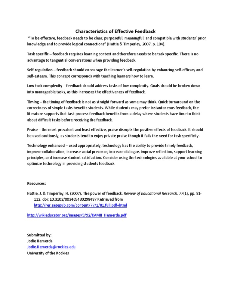 10 Effective Feedback | PDF