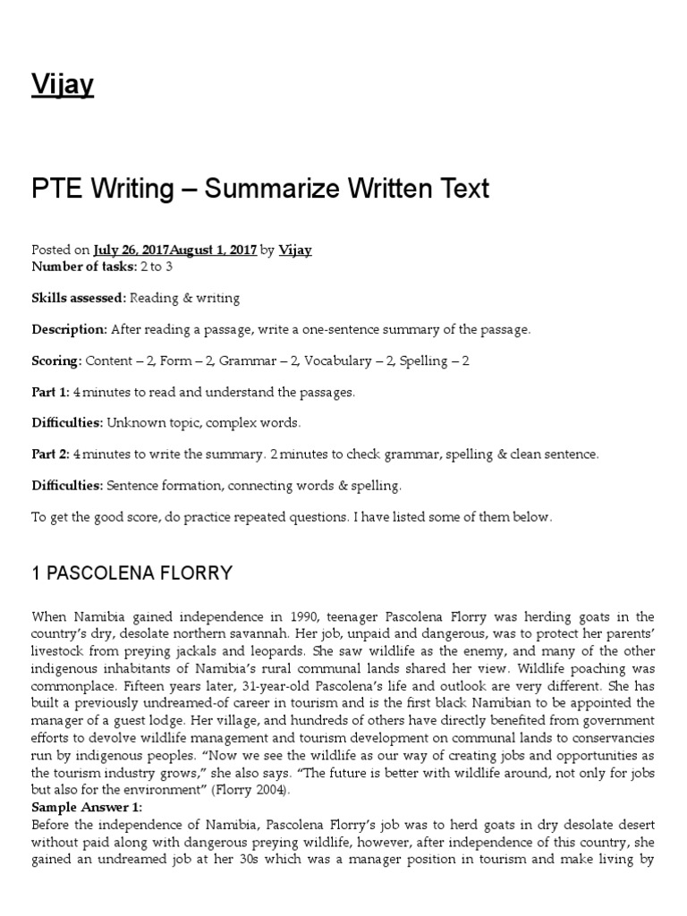 PTE Writing - Summarize Written Text | PDF | Sea Level Rise ...