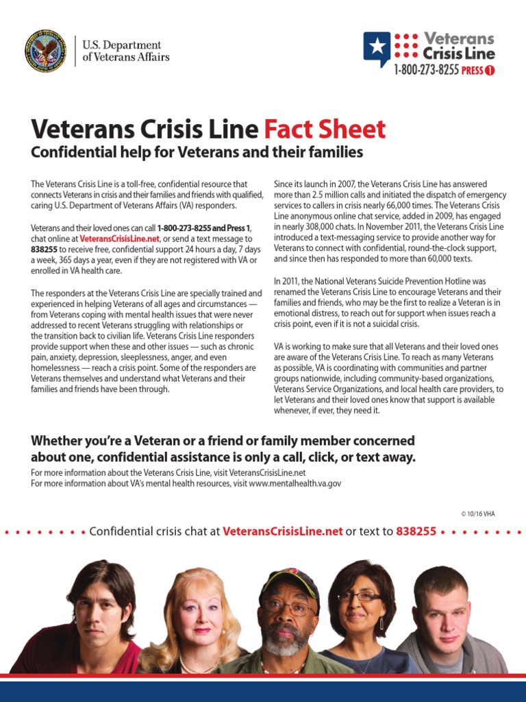 Veterans Crisis Line Fact Sheet | PDF | Veteran | United States ...