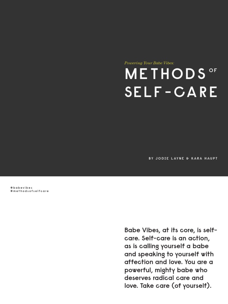 Methods of Self Care | PDF | Mental Health | Therapy
