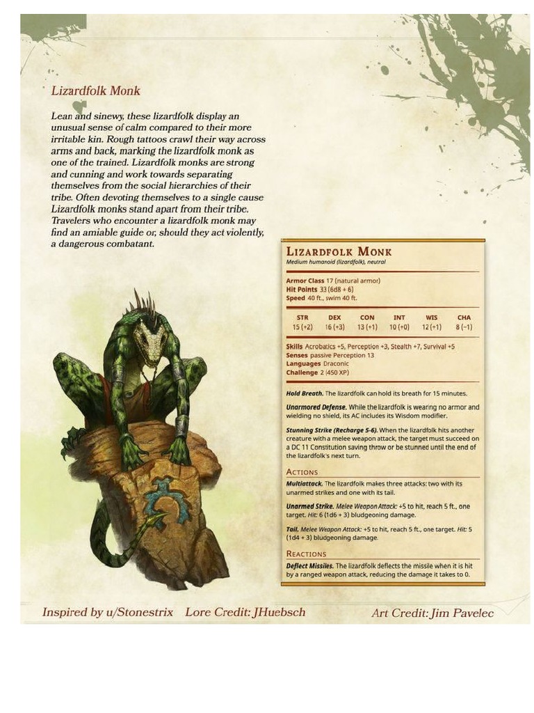 Lizardfolk Monk