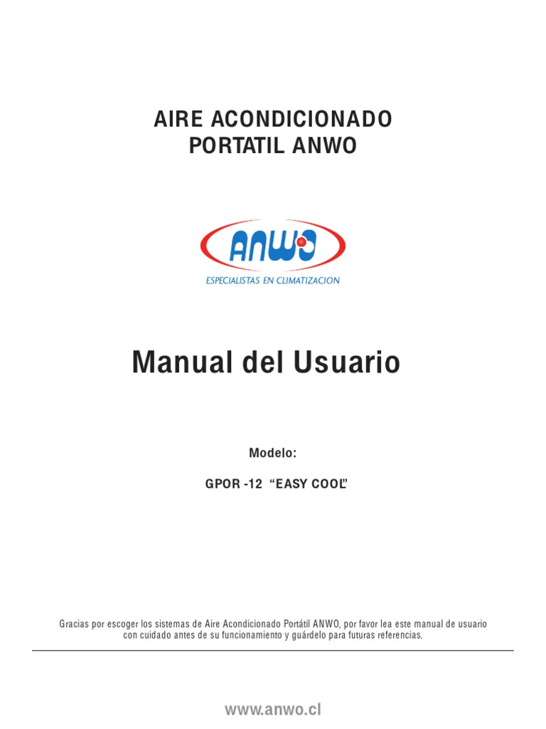 Manual Portatil Anwo | PDF | Control remoto | Batería (electricidad)