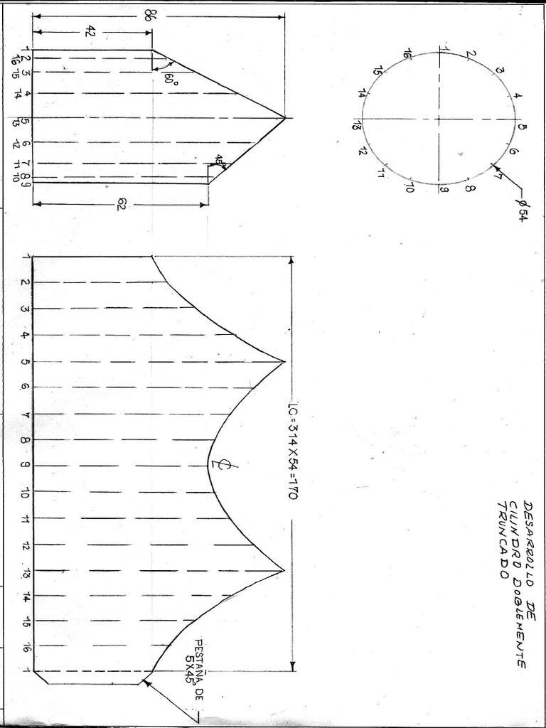 Trazado de Cilindro Doble Truncado | PDF
