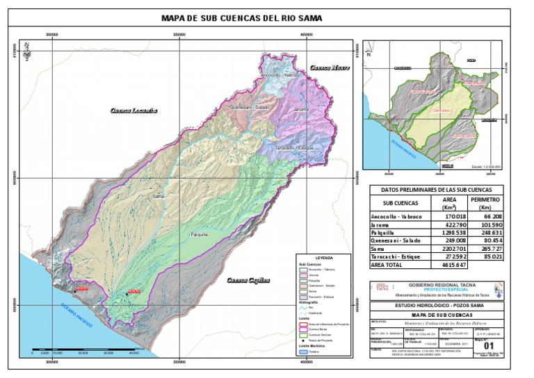 1_Mapa de subcuencas del rio sama_A3.pdf | Geodesia | Tecnología geográfica