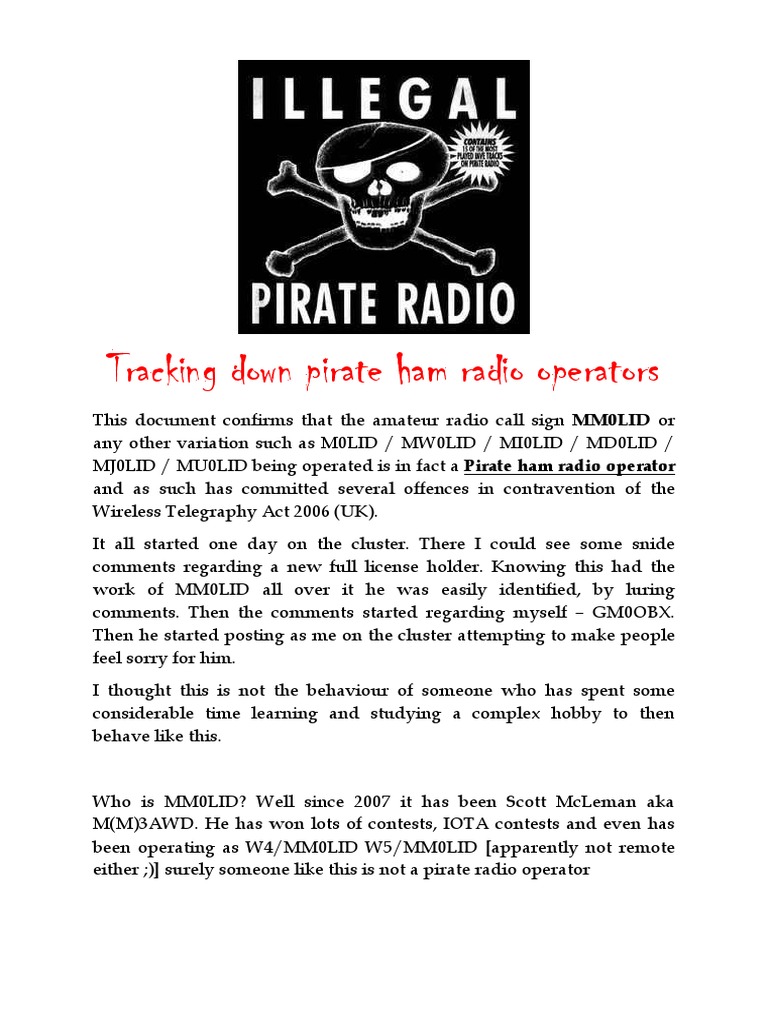 Exposing Pirate Ham Radio Operator MM0LID | PDF | Amateur Radio ...