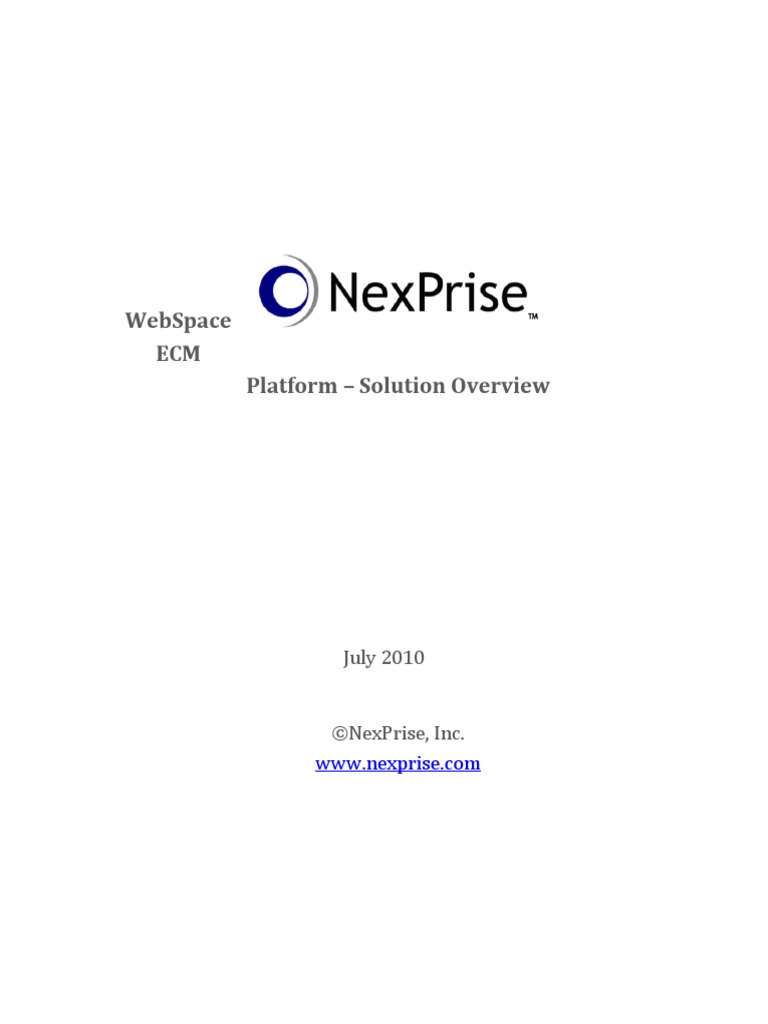 WebSpace Solution Overview | PDF | Databases | Software Architecture