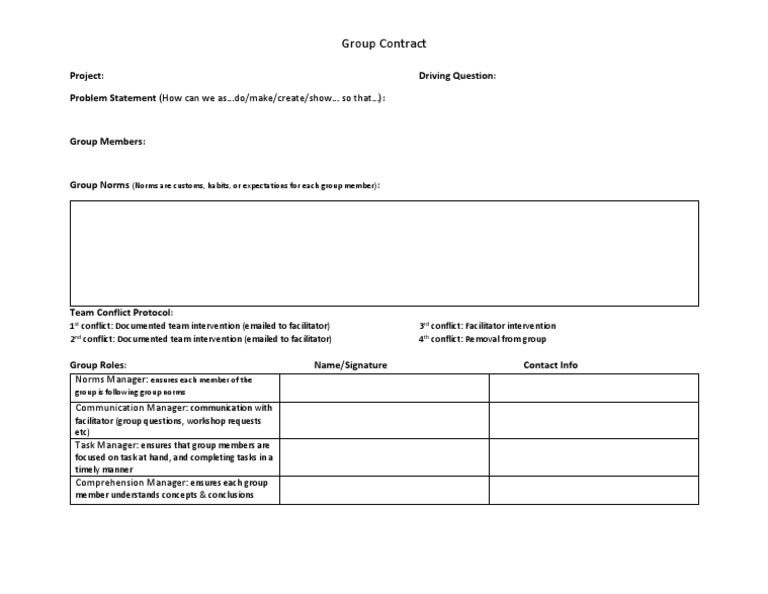 Group Contract | PDF