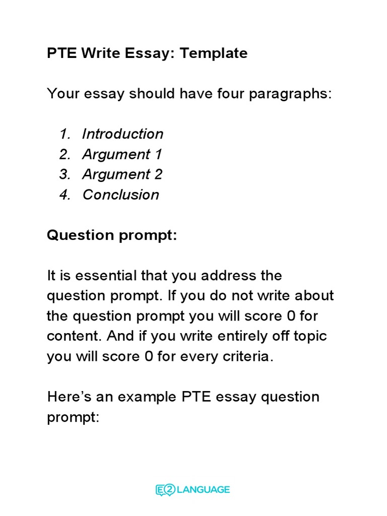 PTE Essay Format | Essays | Argument