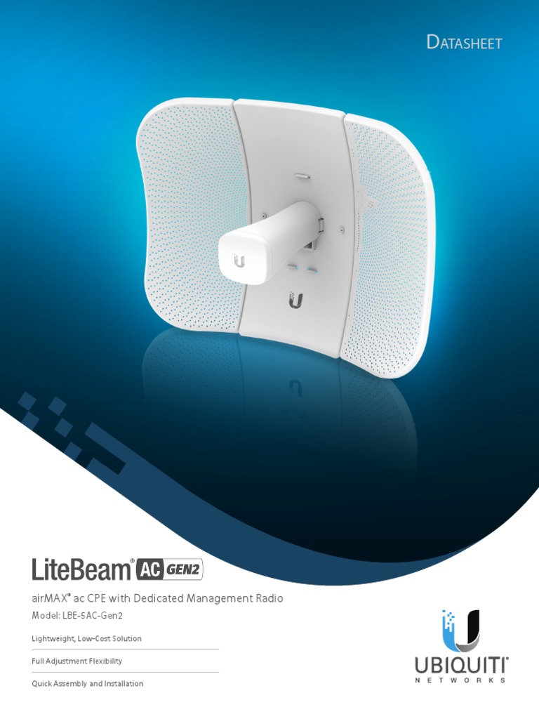LiteBeam® LBE-5AC-Gen2 Datasheet | PDF | Mobile App | Wi Fi