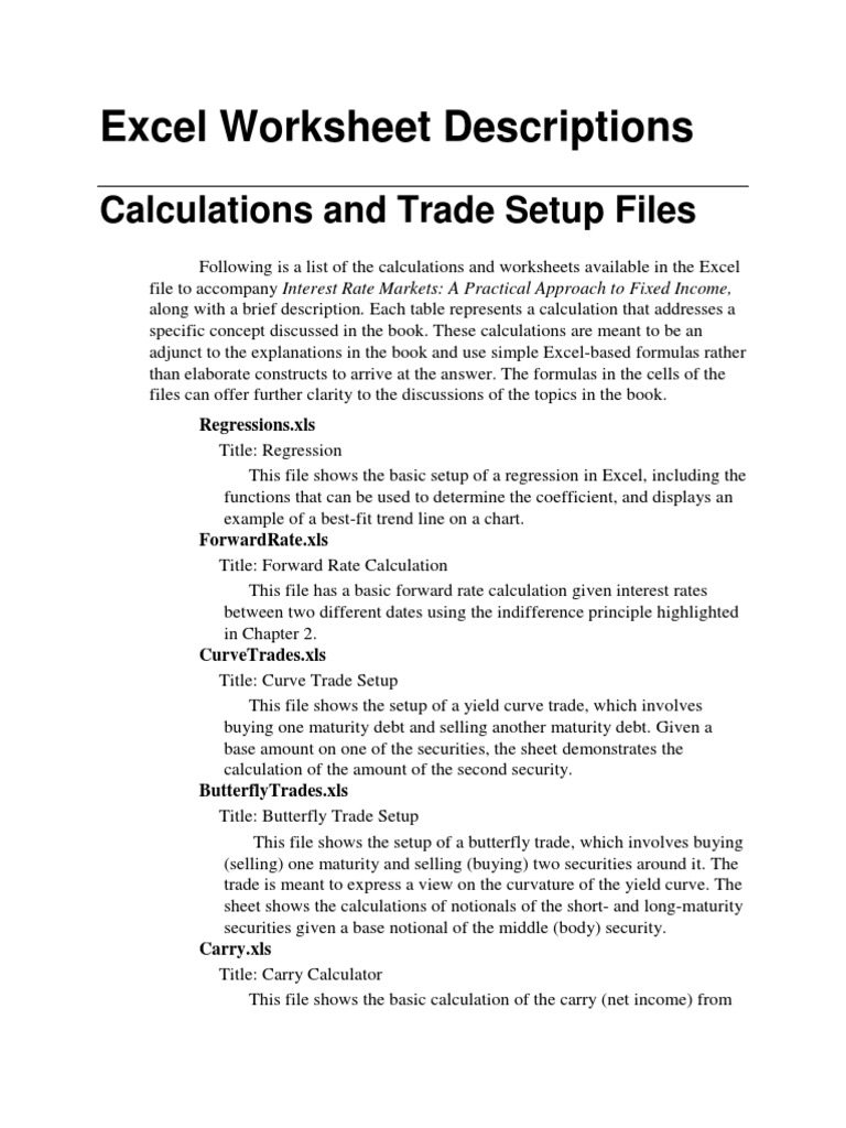 Excel File Descriptions | Download Free PDF | Bond Duration | Yield ...