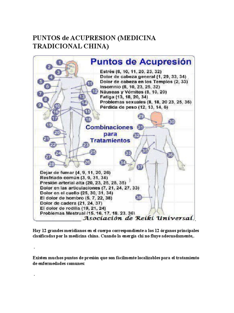 Puntos de Acupresion | PDF