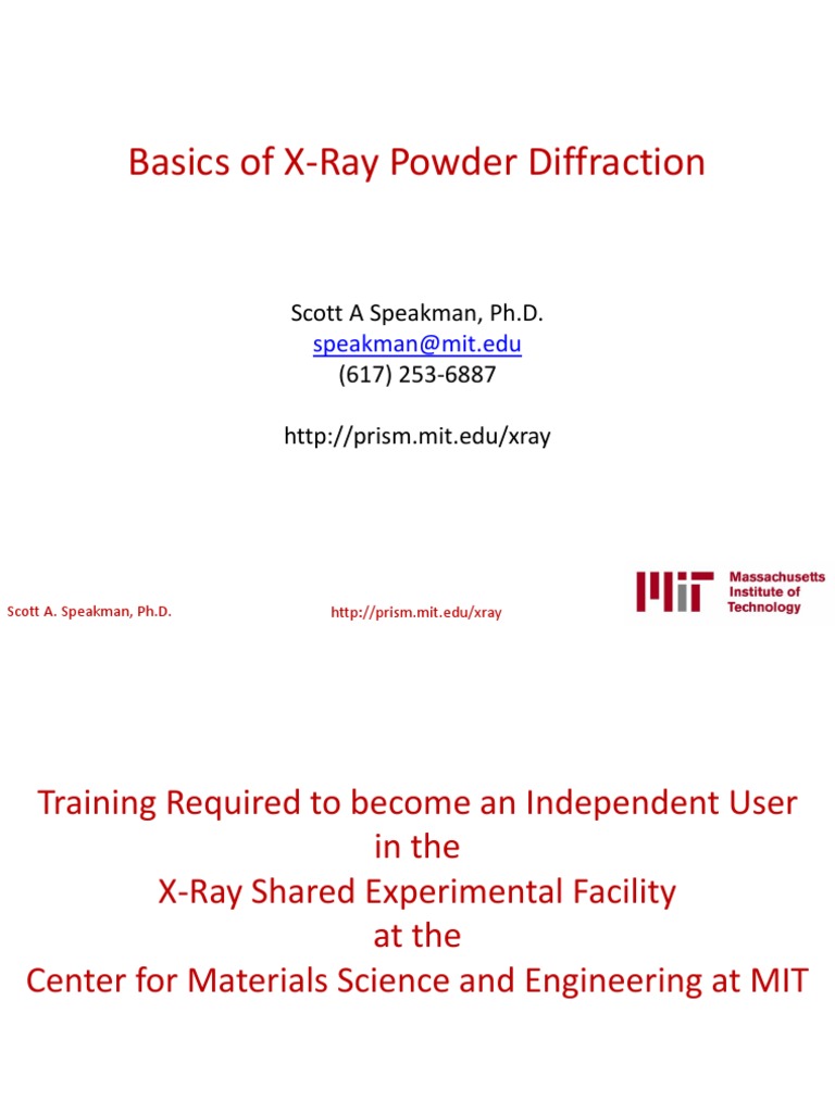 1 Basics of X-Ray Powder Diffraction | PDF | X Ray Crystallography ...