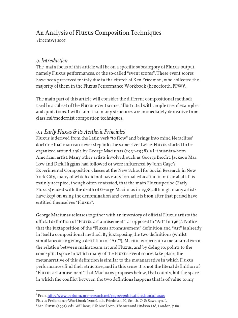 An Analysis of Fluxus Composition Techniques | PDF | Piano | String ...